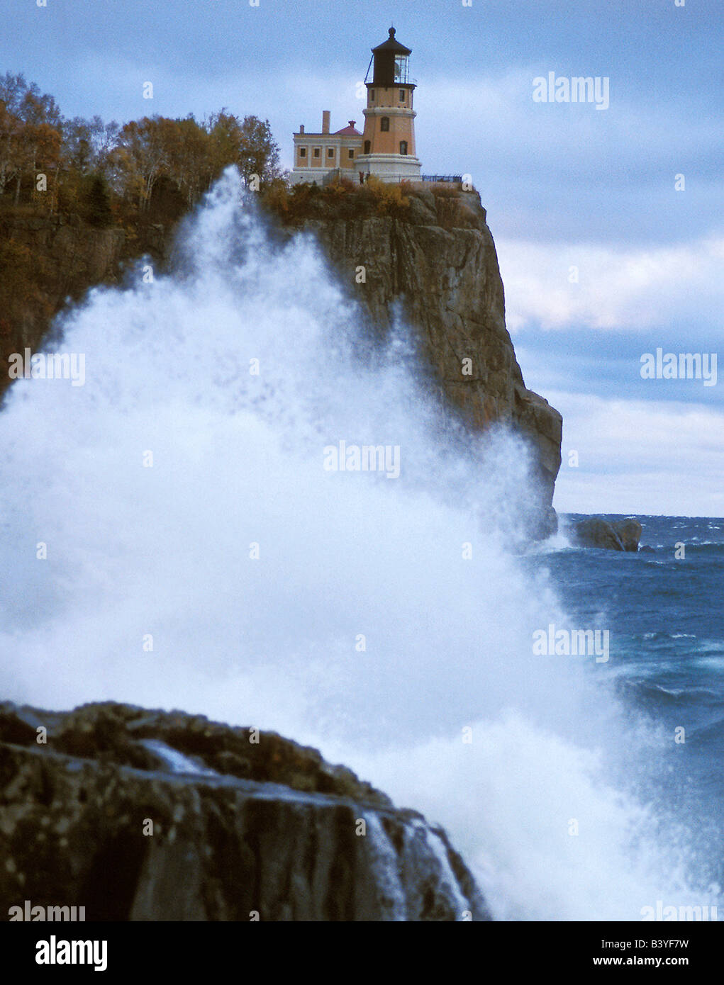 USA, Minnesota, Lake Superior, Two Harbors, Split Rock Lighthouse Stock ...