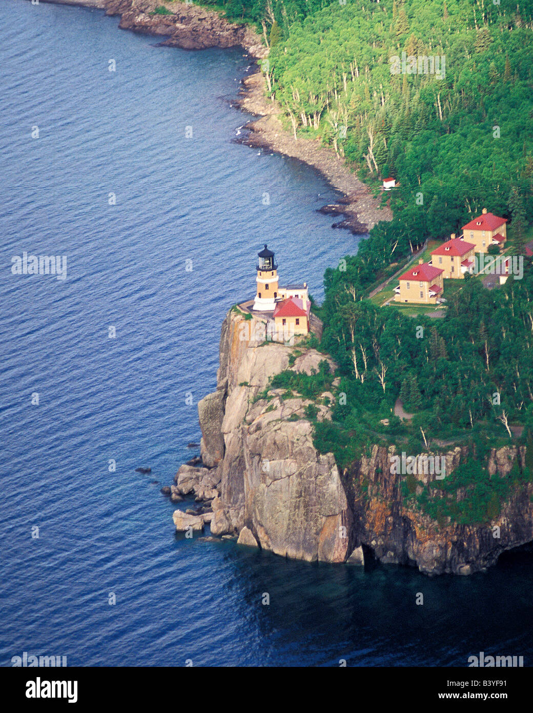 USA, Minnesota, Lake Superior, Two Harbors, Split Rock Lighthouse Stock ...