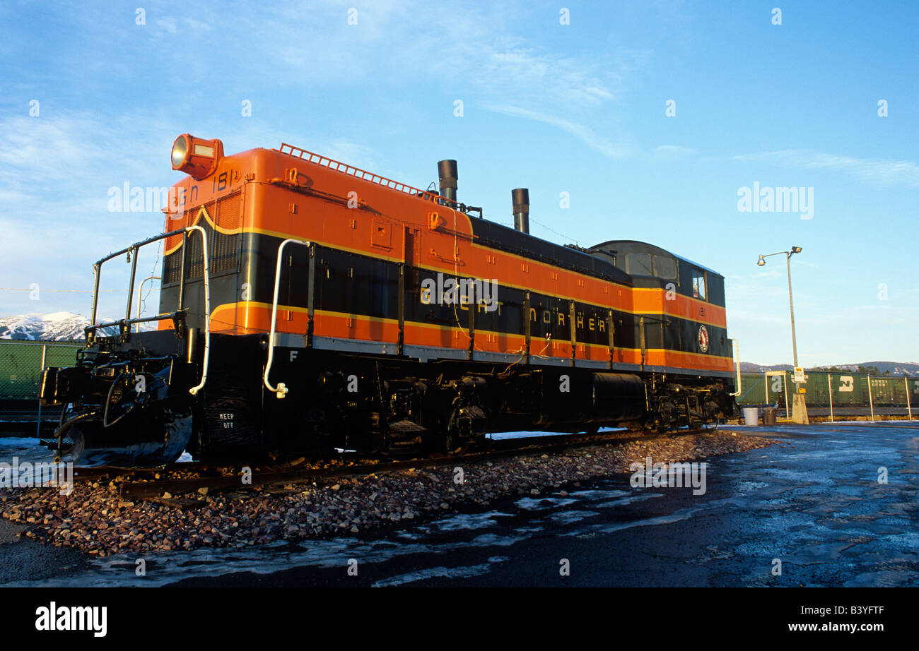 Old Great Northern Train Engine at the Whitefish Montana Train Depot ...