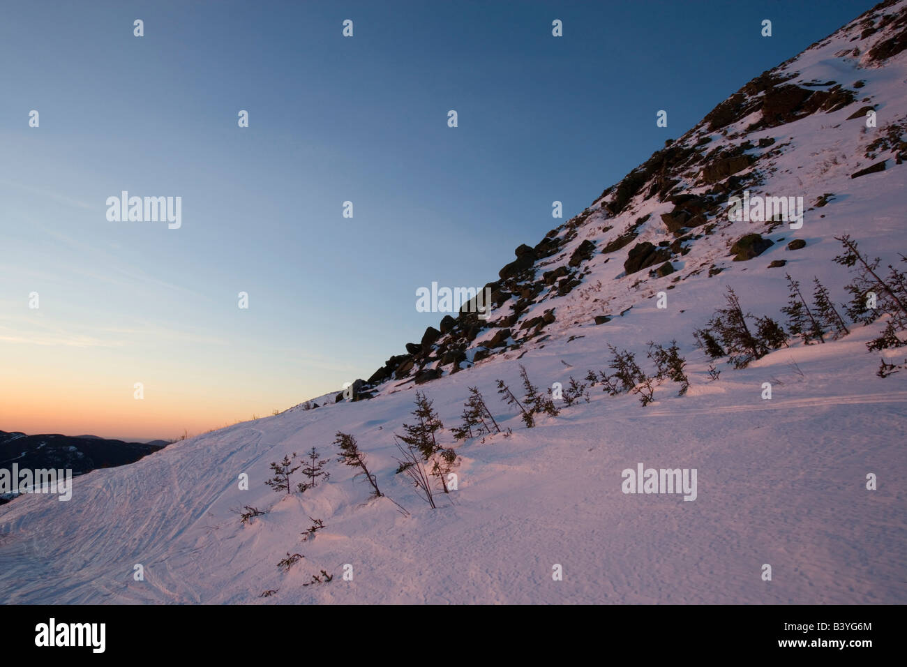 View towards dawn from Tuckerman Ravine in New Hampshire's White ...