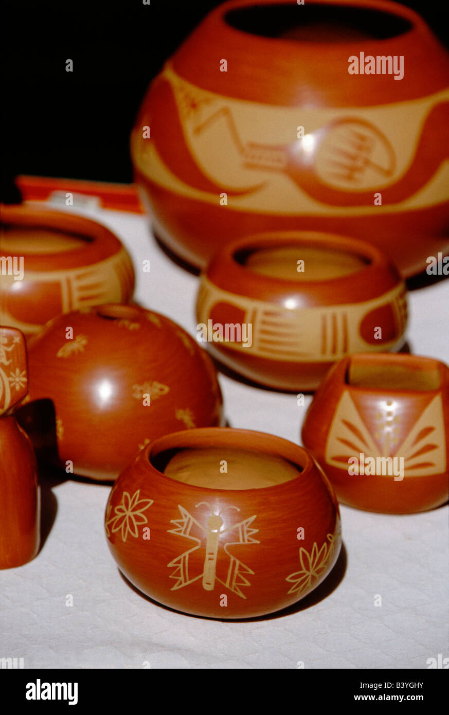 Santa fe indian market pottery hi-res stock photography and images - Alamy