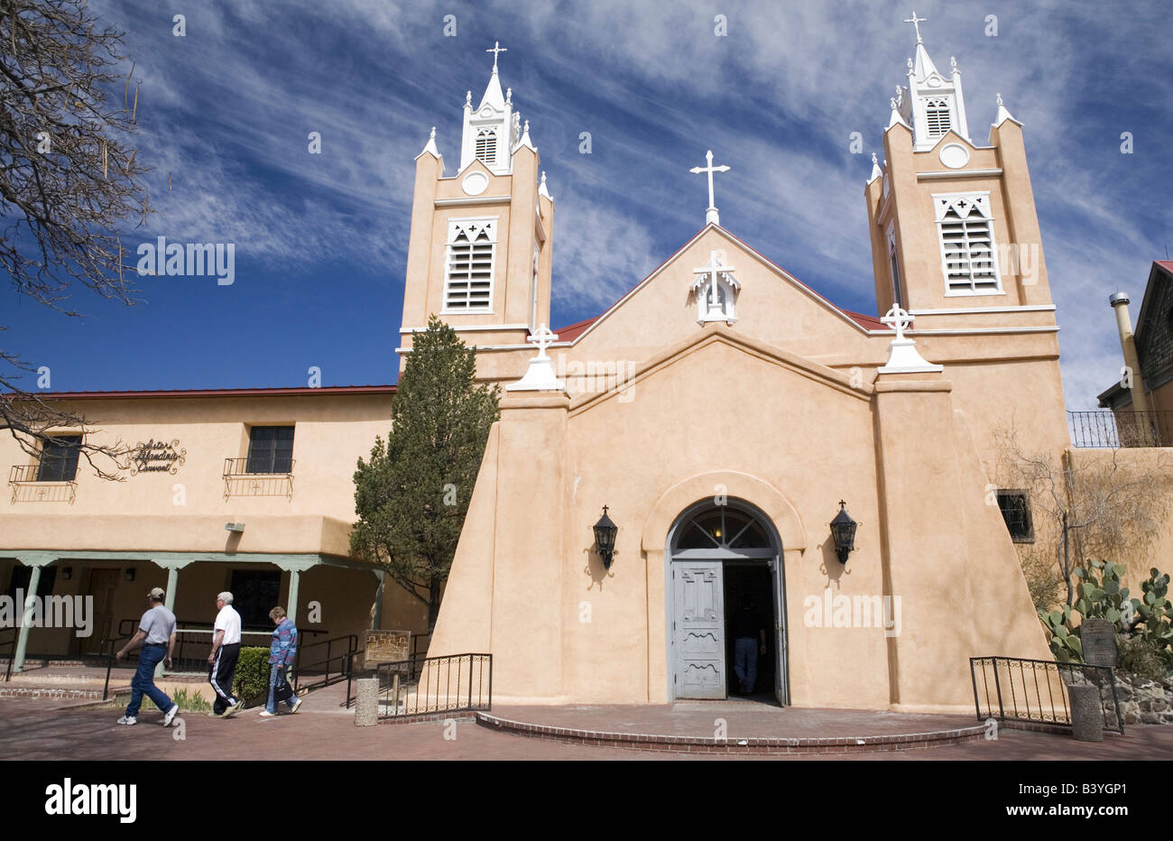 USA, New Mexico, Albuquerque. San Felipe de Neri church, founded in ...
