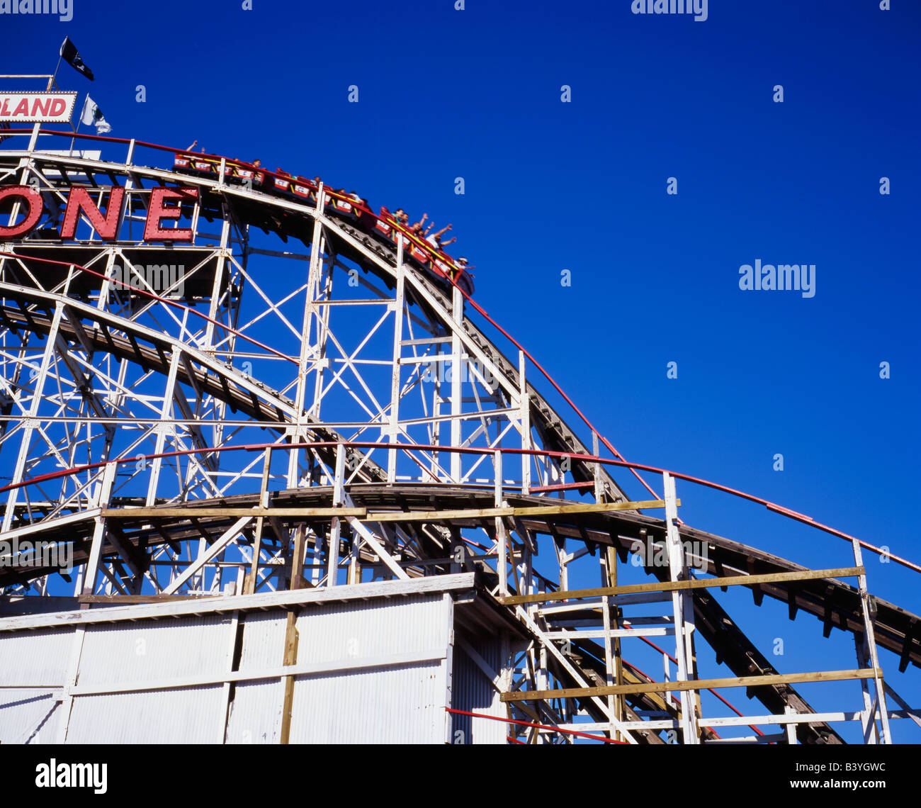 North America, USA, New York, New York City The Cyclone rollercoaster ...