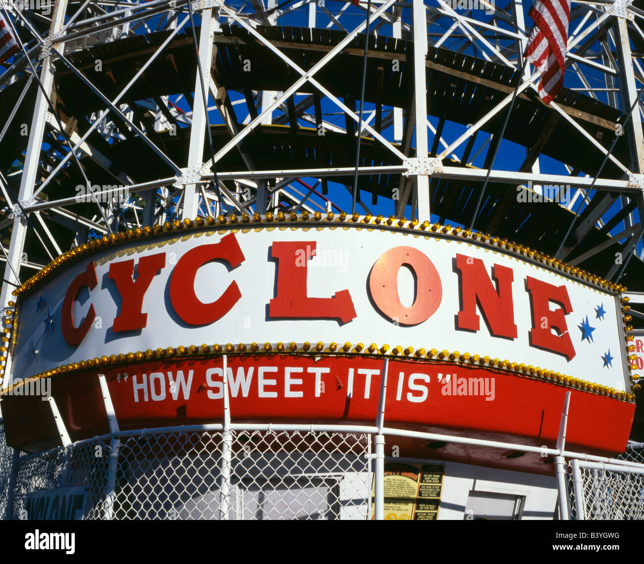 North America; USA; New York; New York City; The Cyclone rollercoaster ...