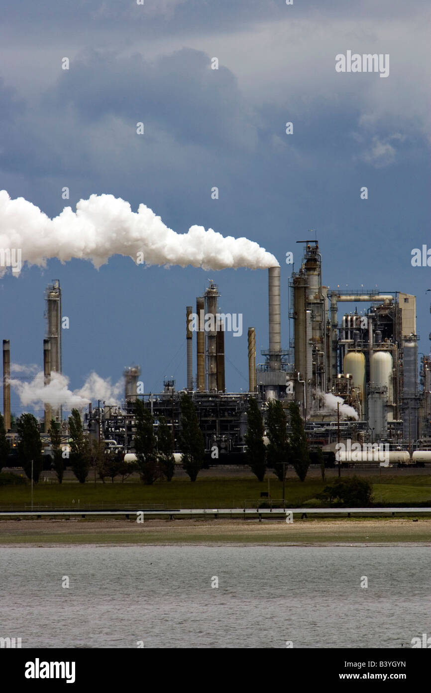 Photo of refinery smokestack in Anacortes, Washington Stock Photo - Alamy