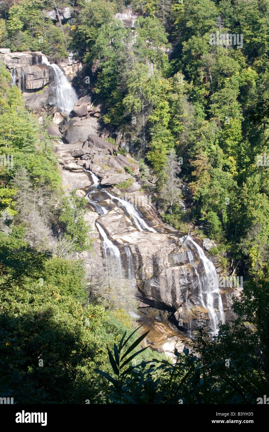 USA - North Carolina. Whitewater Falls is located on Highway 281 Stock ...