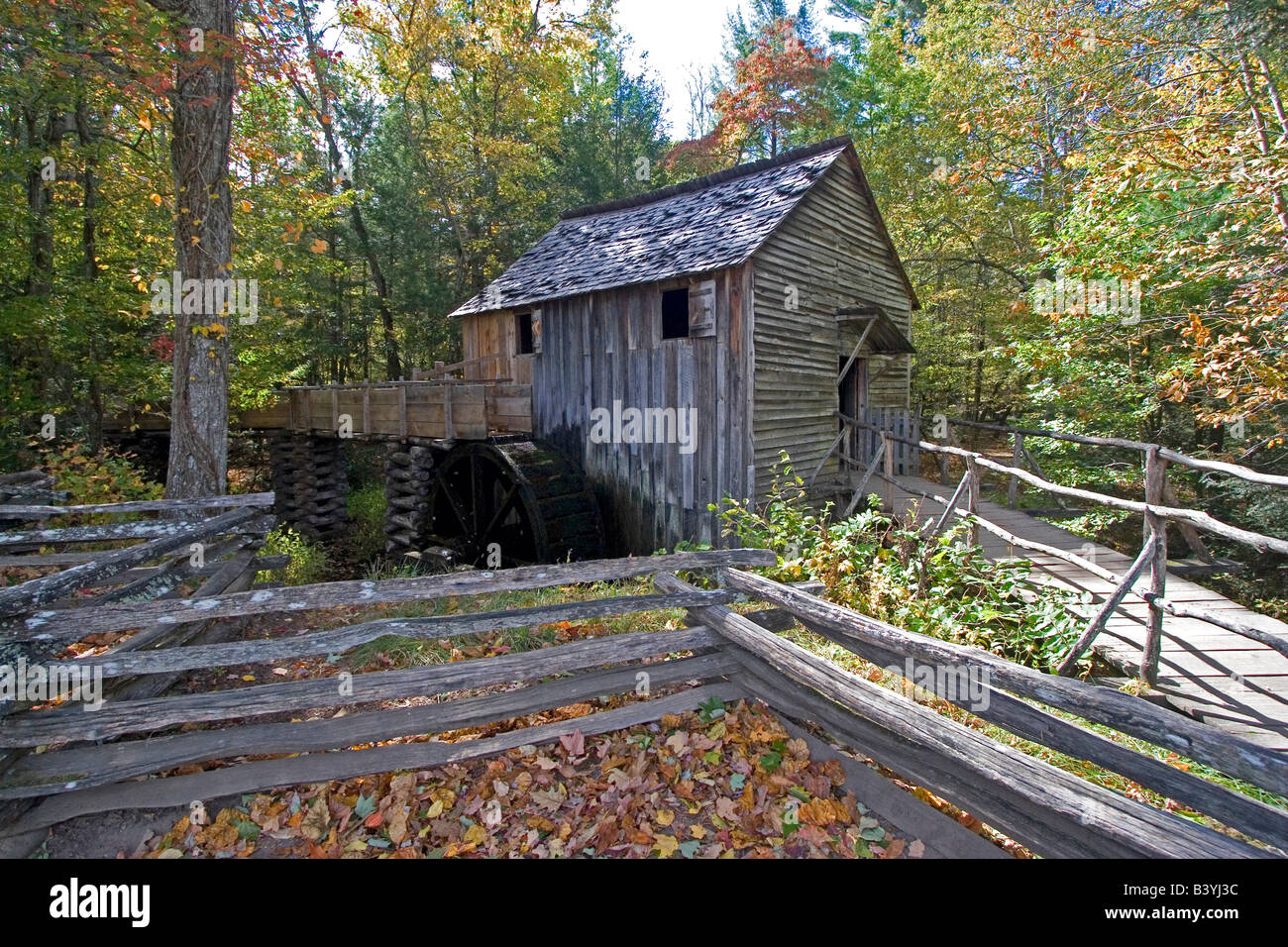 USA - Tennessee. Cable mill in Cades Cove area of Great Smoky Mountains ...