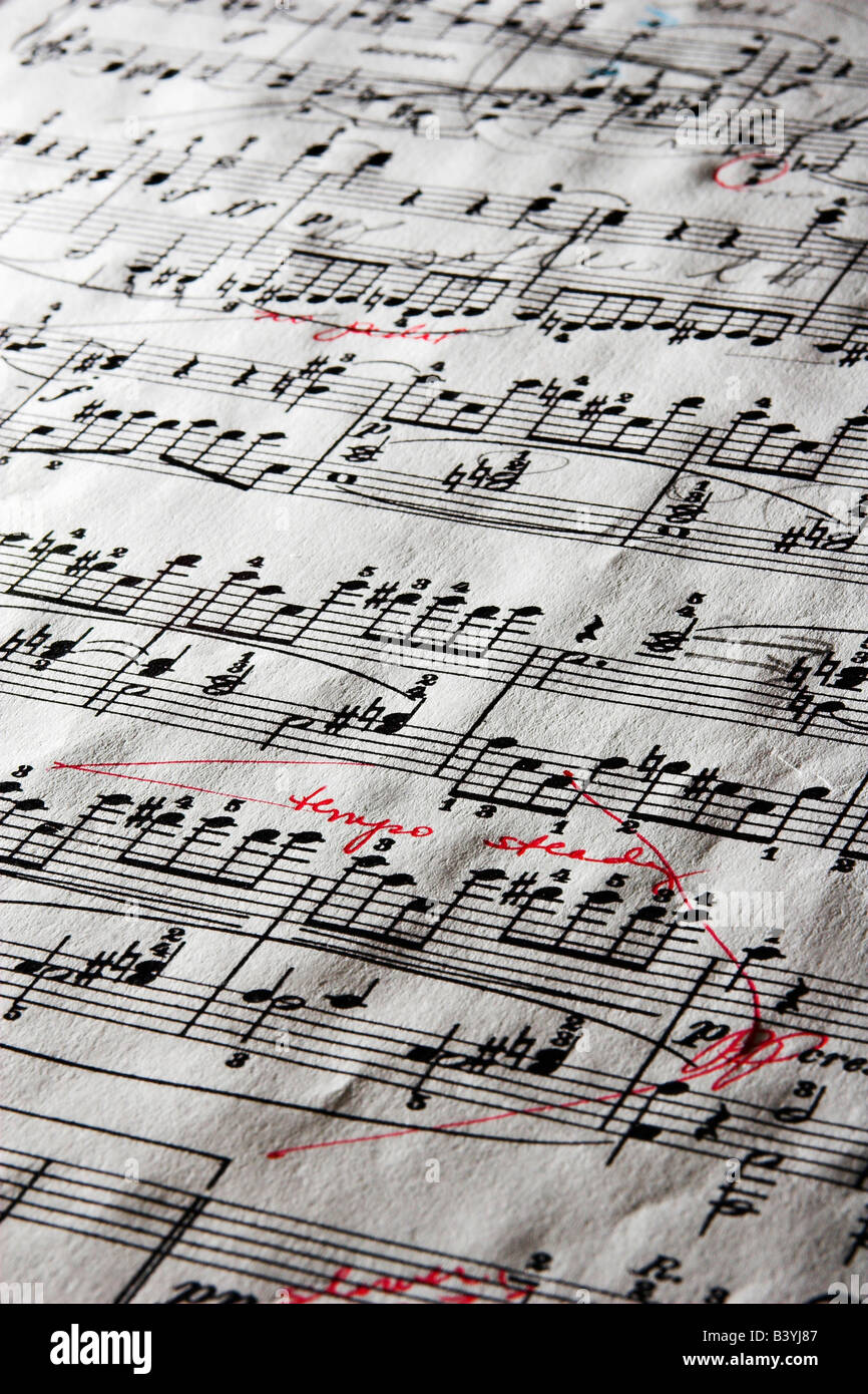 Handwritten sheet music music notes hi-res stock photography and images ...
