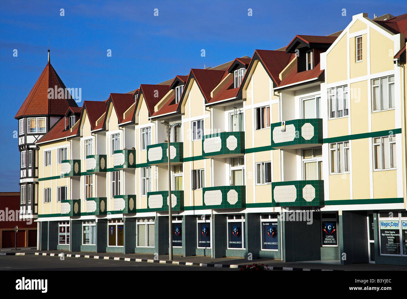 Colonial style buildings in Swakopmund, Namibia Stock Photo - Alamy