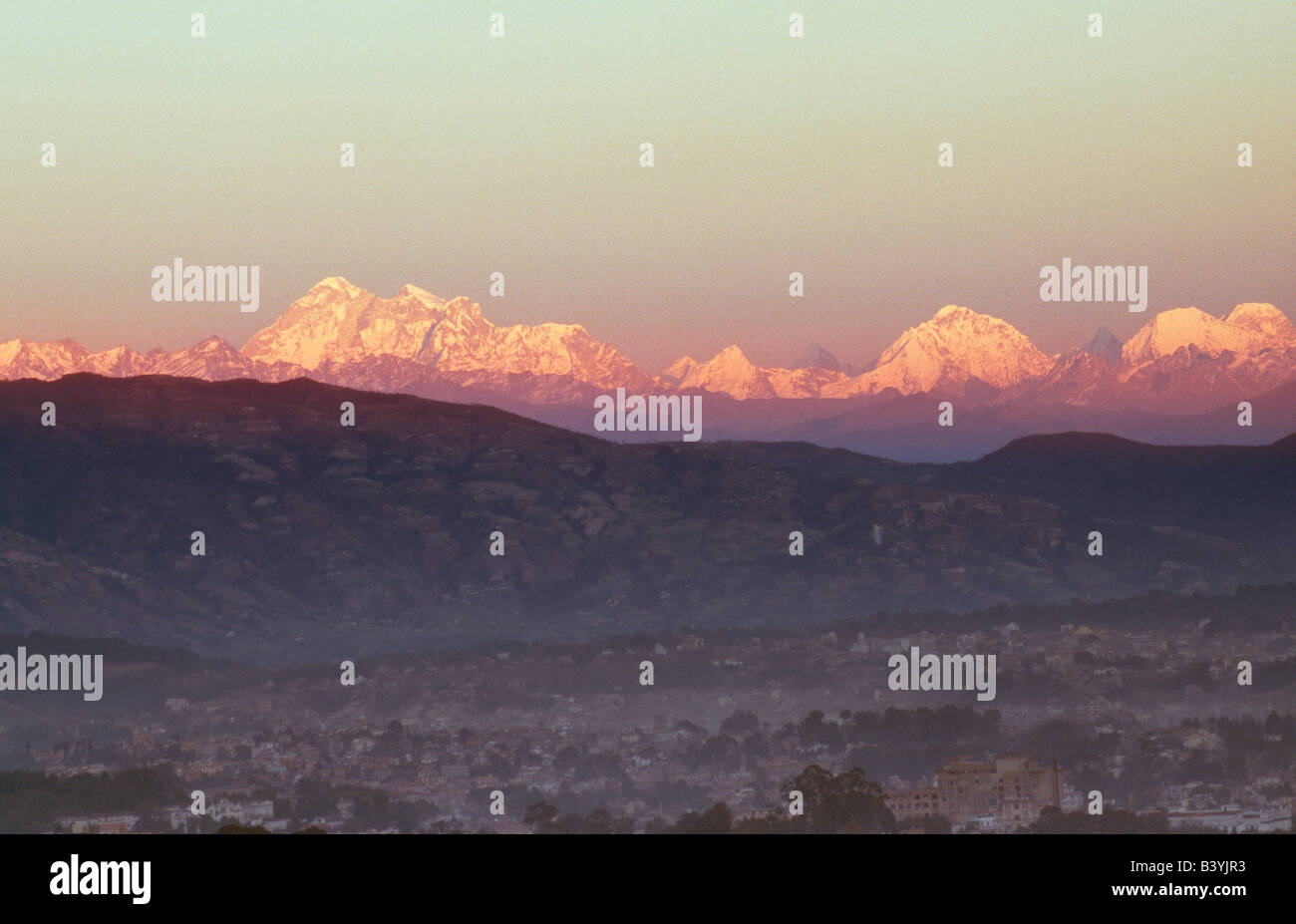 Nepal, Kathmandu. Urban sprawl in the Kathmandu Valley with the ...