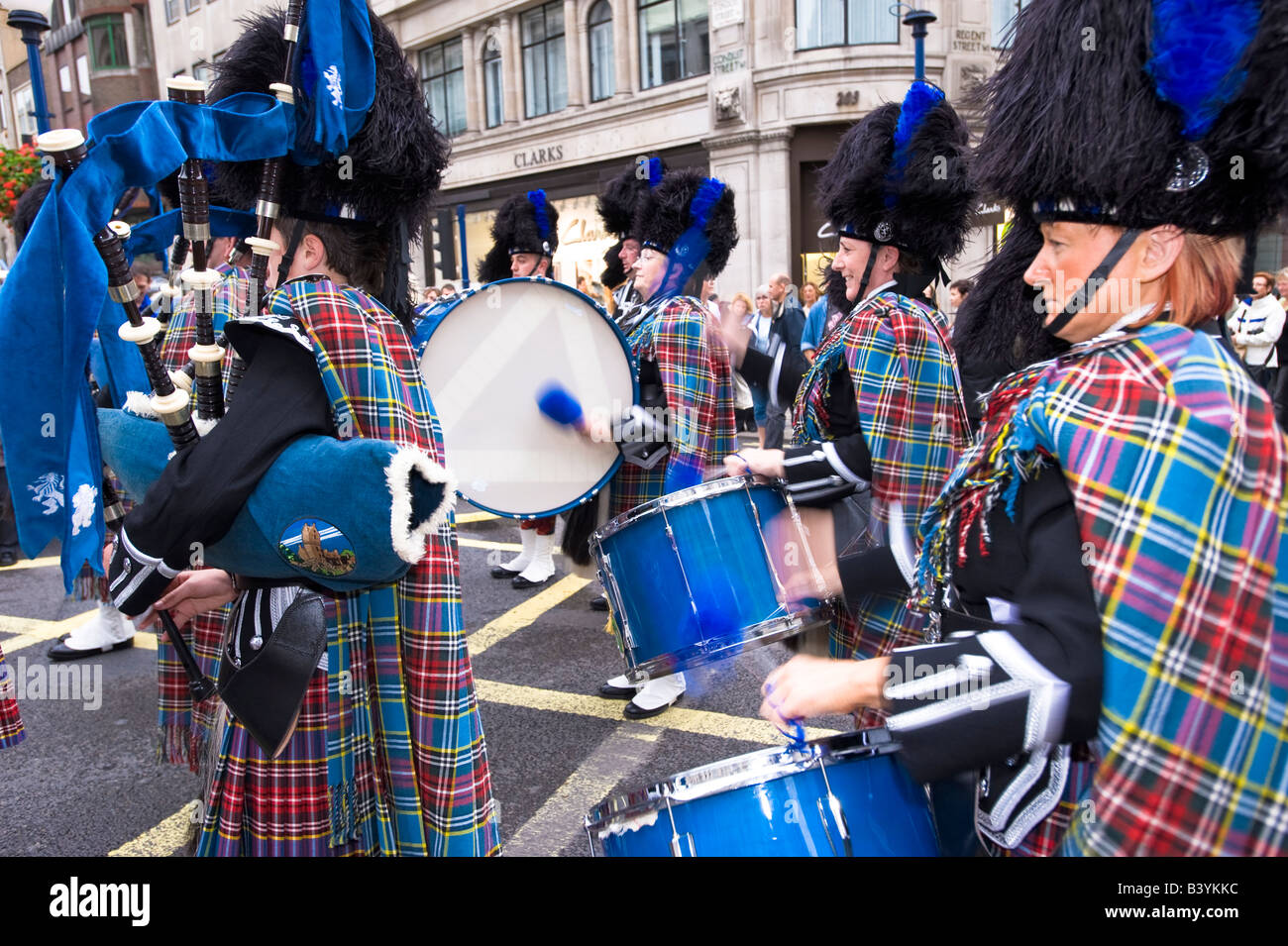 Scottish band performing during Regent Street Festival London W1 United ...