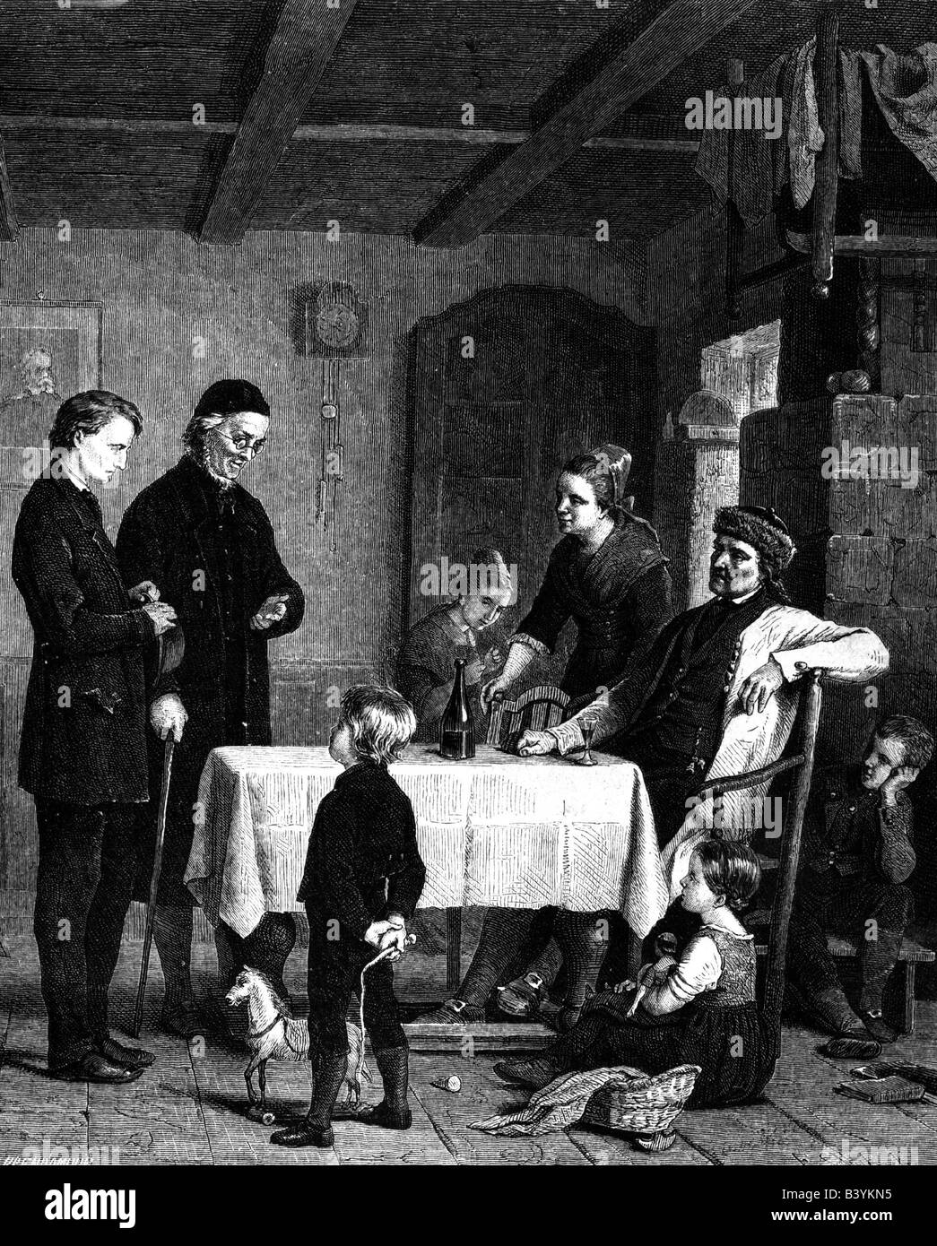 Priest and children hi-res stock photography and images - Alamy