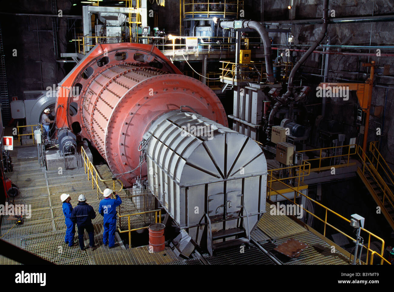 Underground milling equipment at Andina Copper Mine in Chile's Andes ...