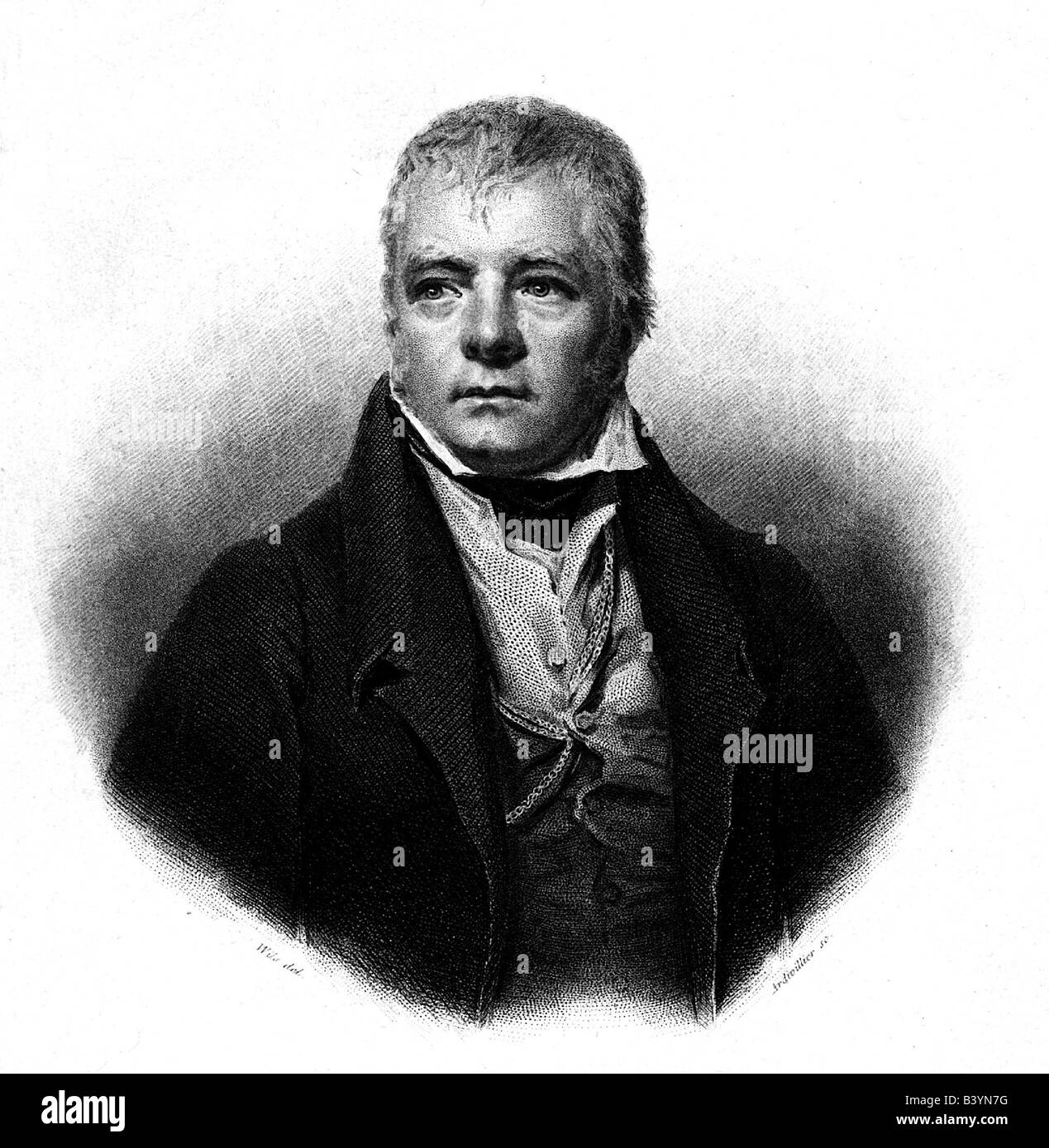 Walter 19th century poet writer author man portrait hi-res stock ...