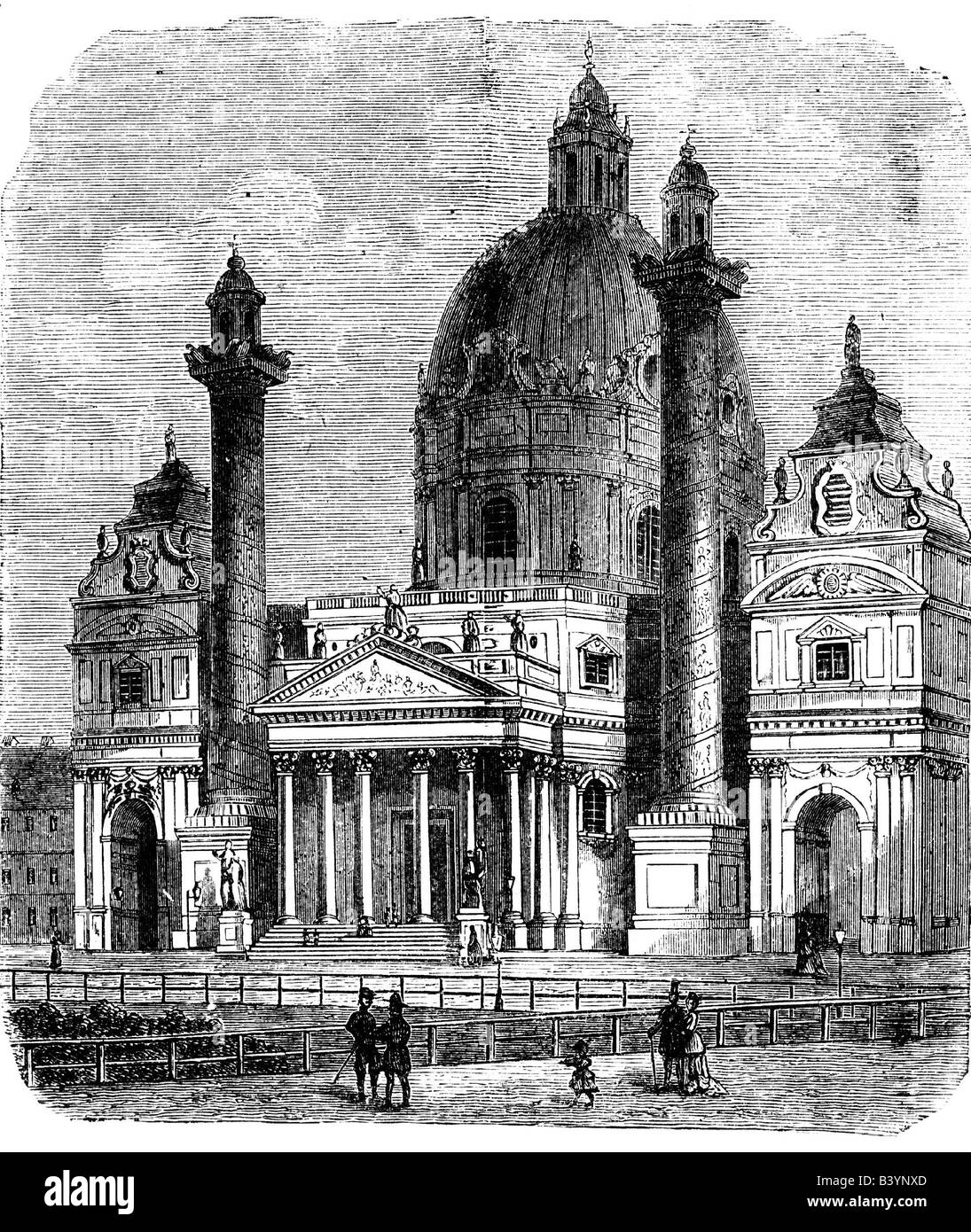 Karlskirche column Black and White Stock Photos & Images - Alamy