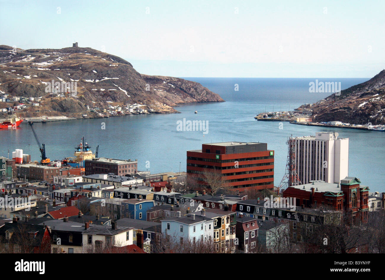 Looking towards The Narrows Inlet leading into the harbour and city of ...