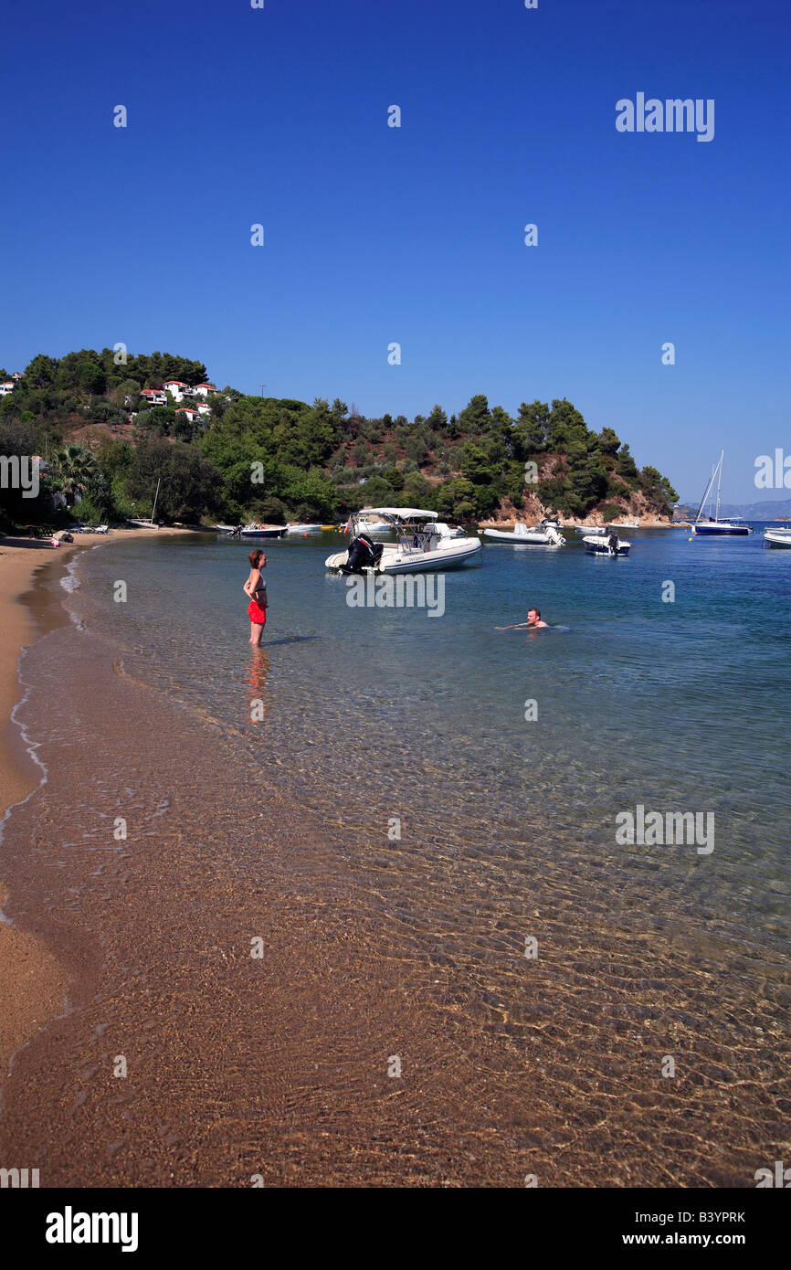 GREECE SPORADES SKIATHOS SKLITHRI BEACH Stock Photo - Alamy