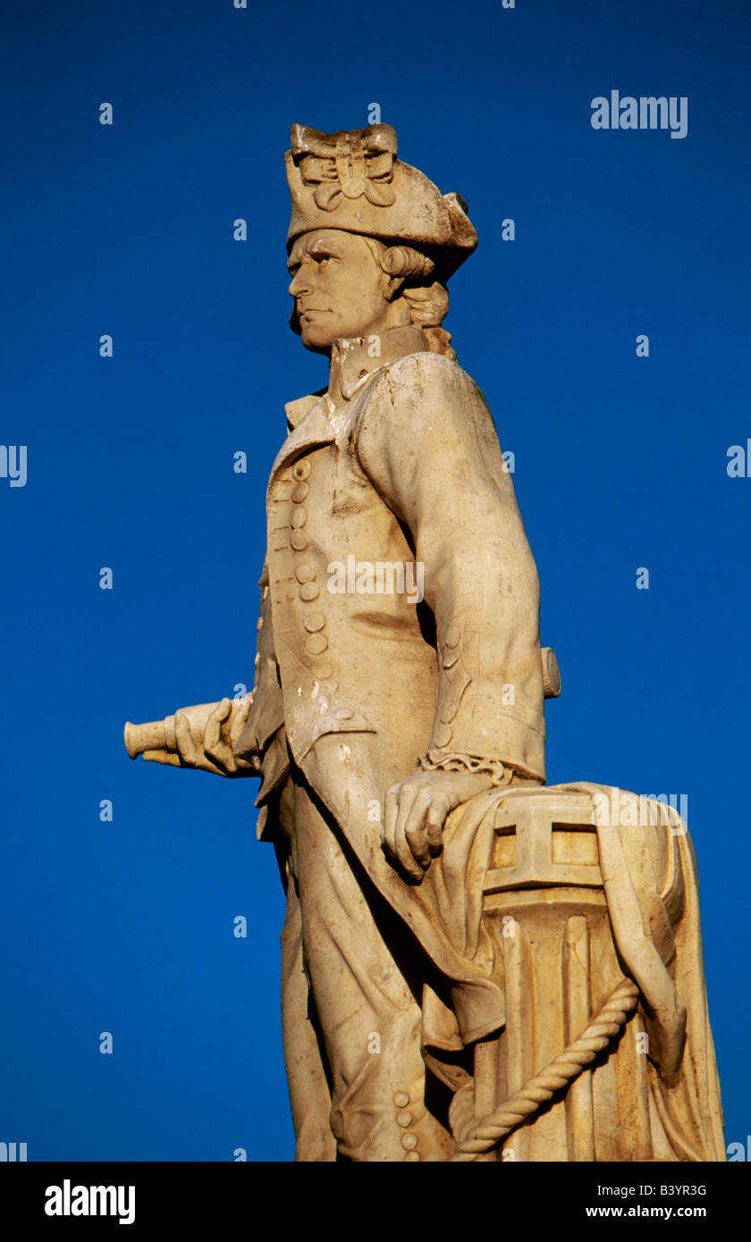 Statue of Captain Cook, Christchurch, South Island, New Zealand Stock ...