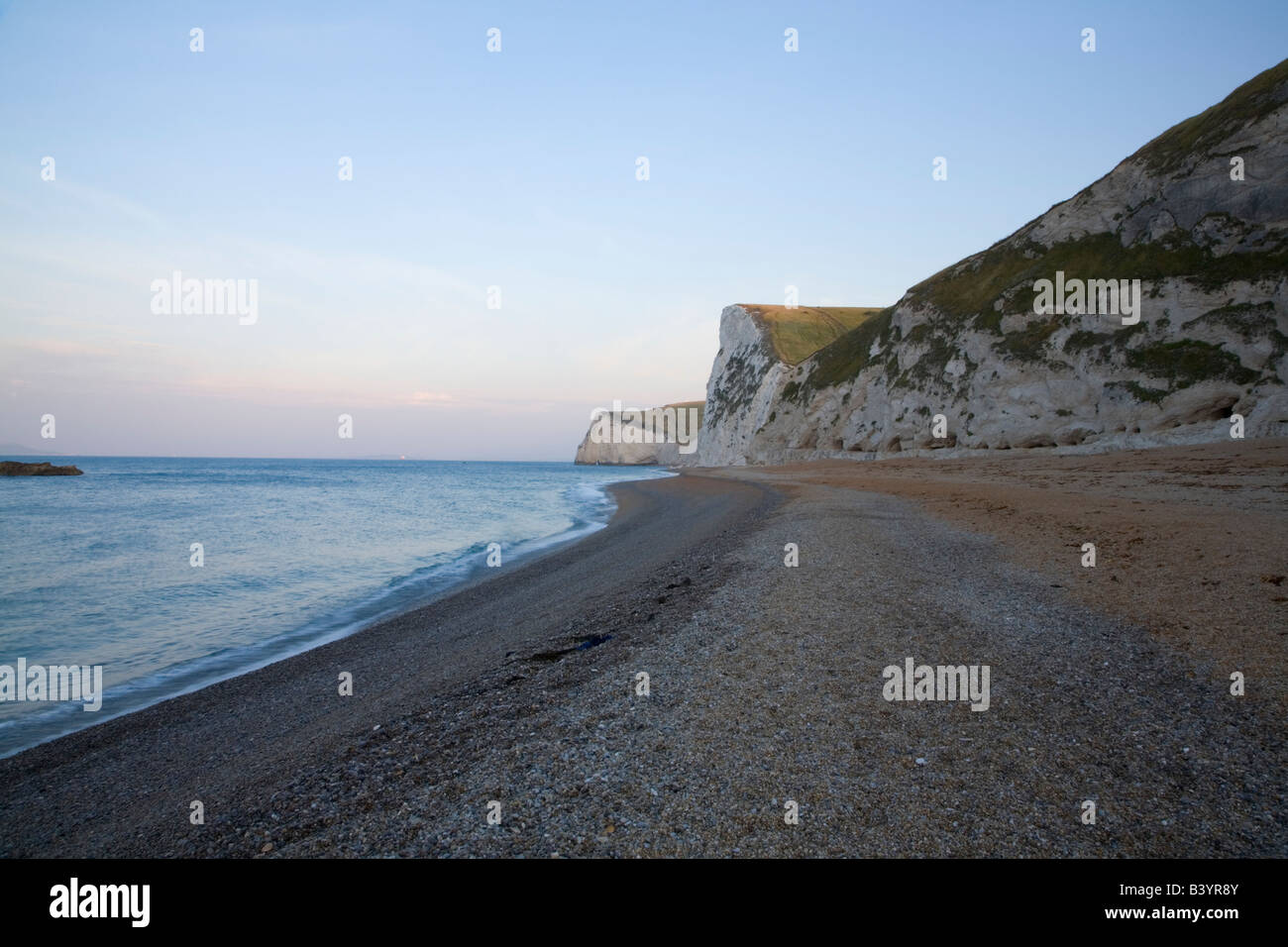 Durdle Door beach near Lulworth cove in the morning Dorset England a ...