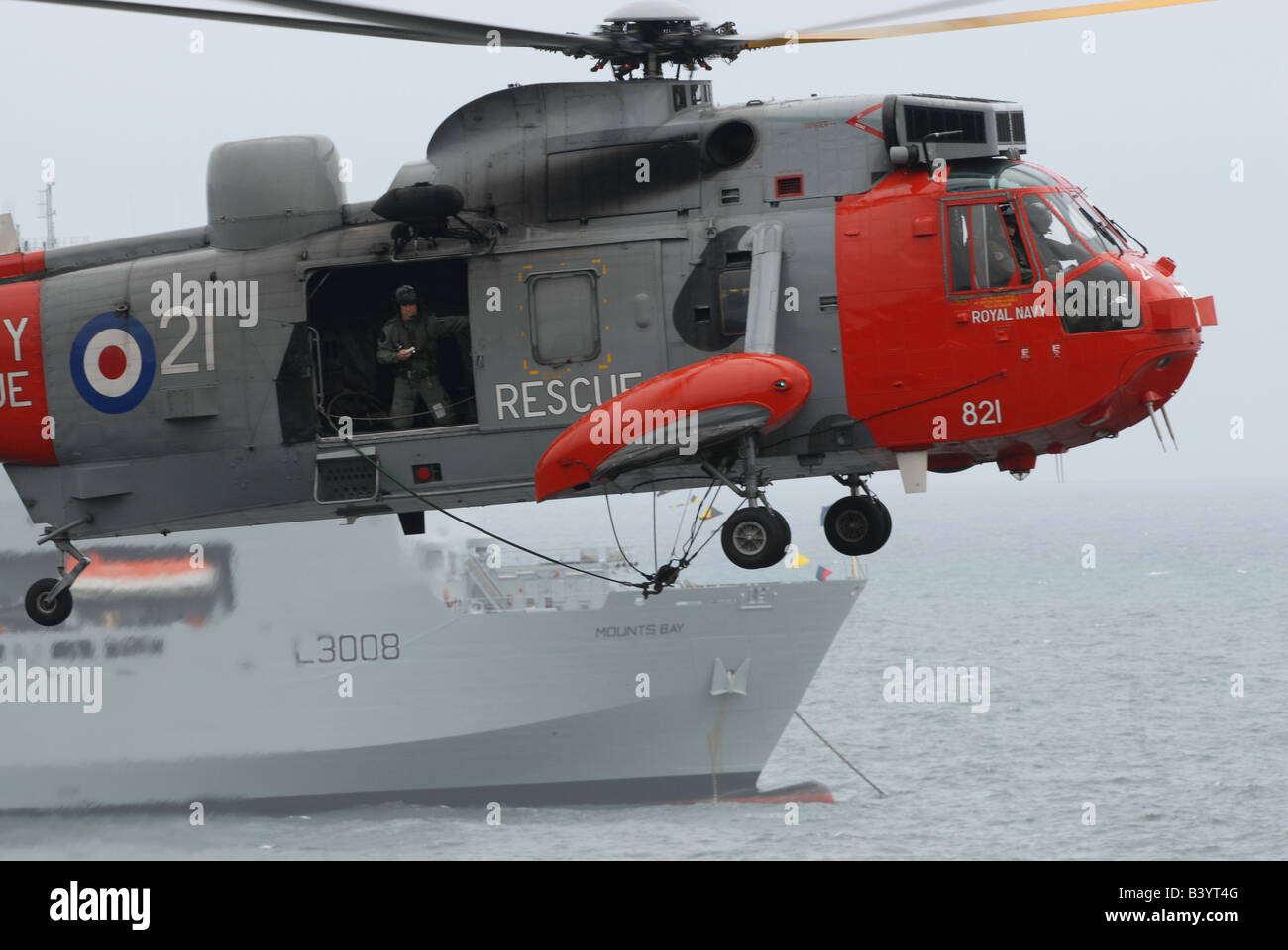 Royal Navy Sea King Rescue Helicopter Cornwall Stock Photo - Alamy