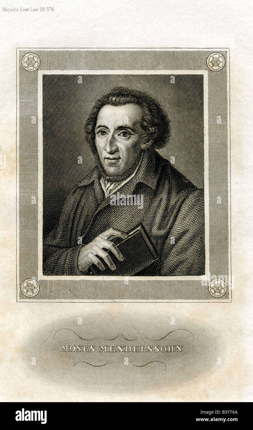 Mendelssohn, Moses, 6.9.1729 - 4.9.1788, German Jewish philosopher ...