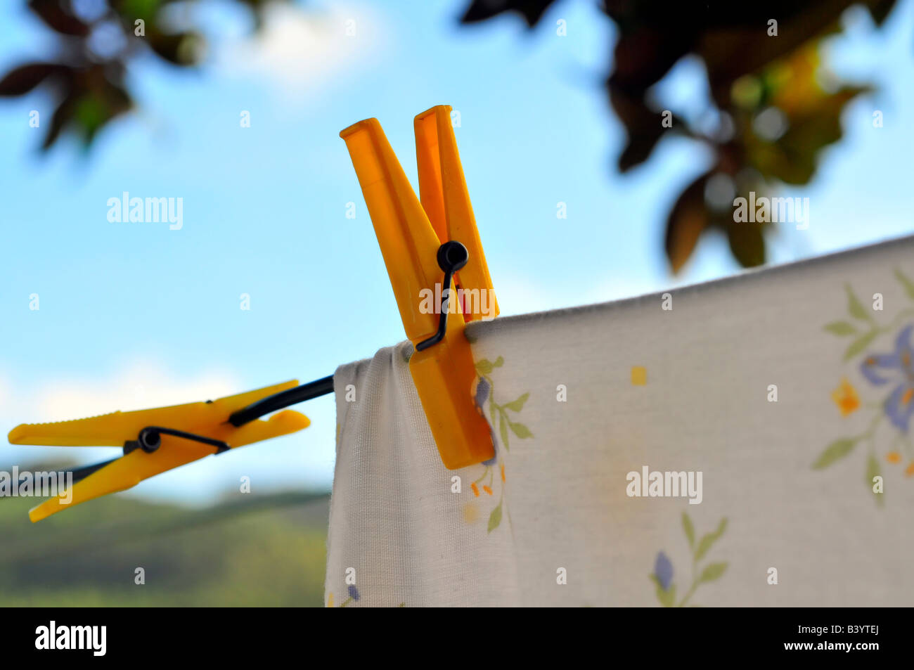 colorful clothing drying in the wind Stock Photo - Alamy