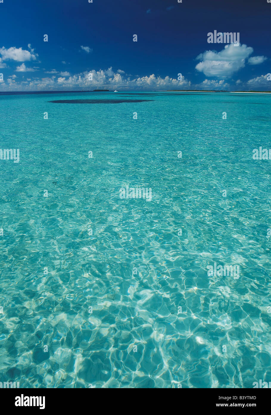 View over shallow tropical water Stock Photo - Alamy
