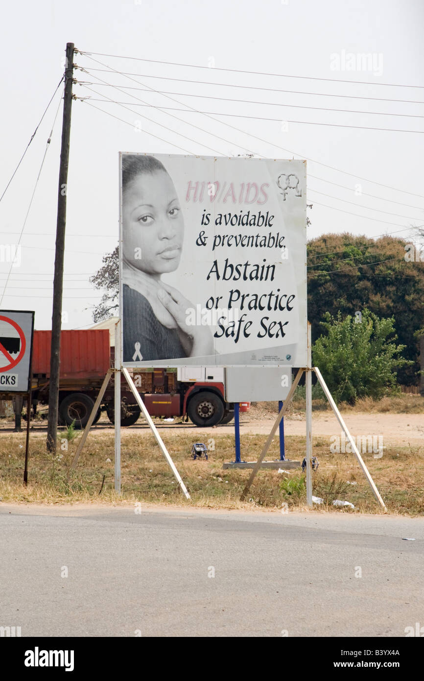 Aids educational warning sign Livingstone Zambia Africa Stock Photo - Alamy