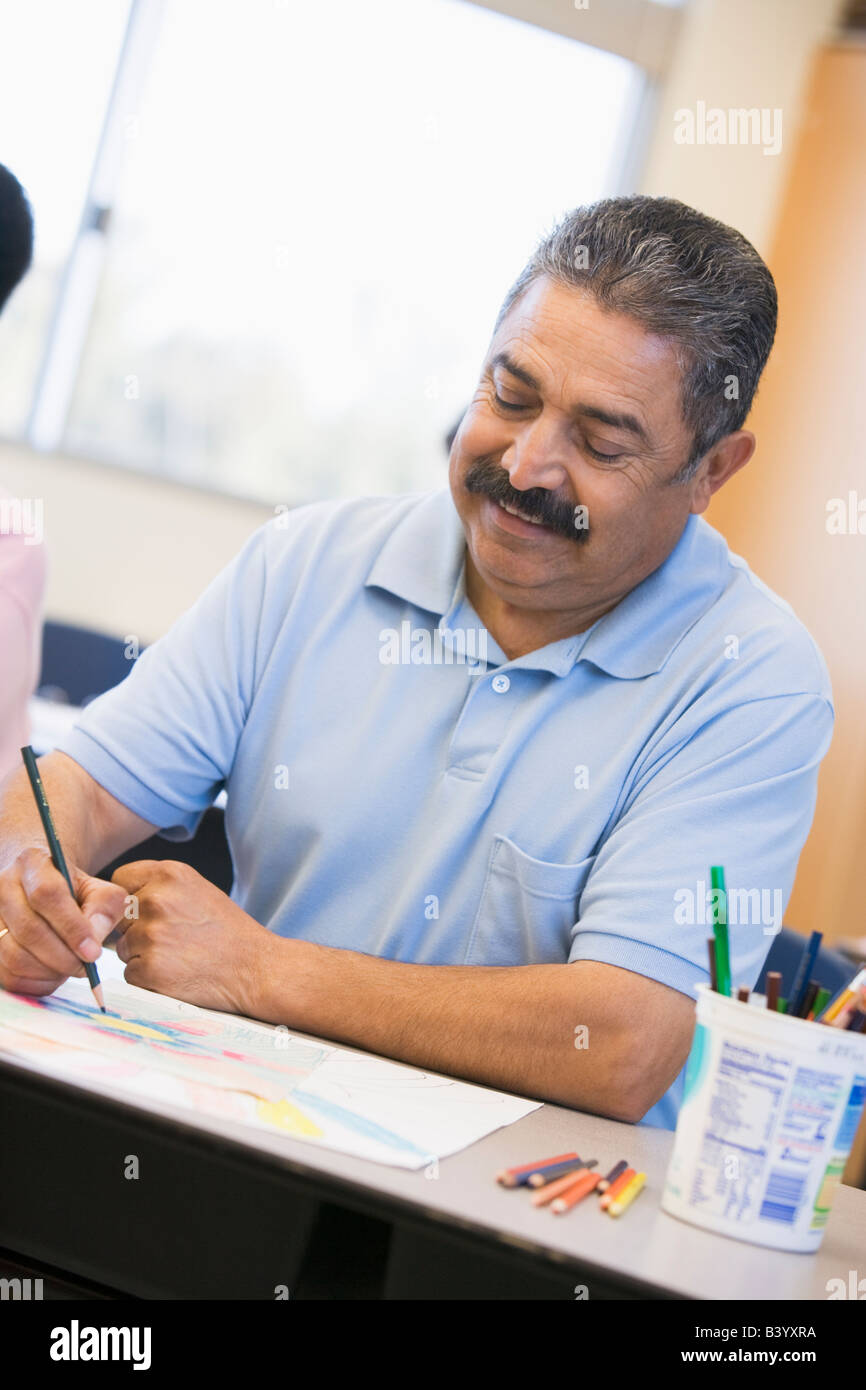 Student taking notes drawing classroom hi-res stock photography and ...