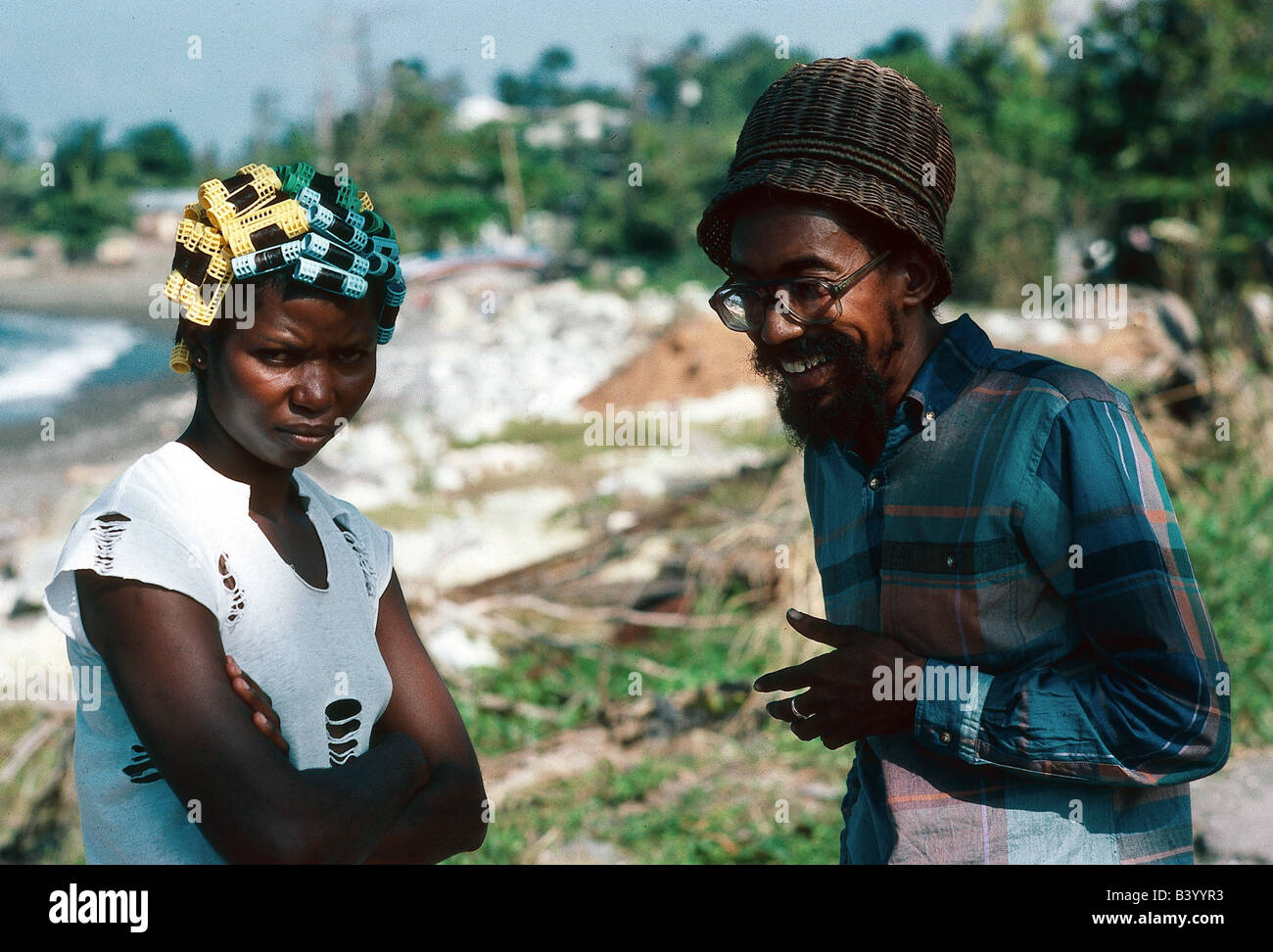 geography / travel, Jamaica, people, native, old man, young woman ...