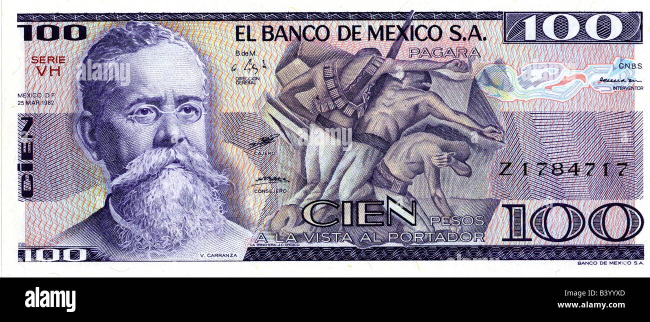 money / finance, banknotes, Mexico, 100 Pesos, Bank of Mexico, Mexico ...