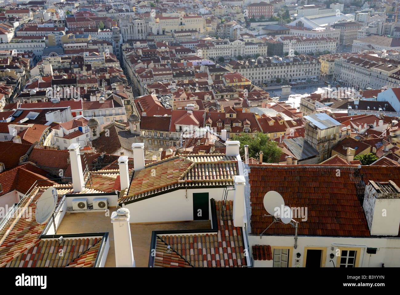 The rooftops of downtown Lisbon, Portugal Stock Photo - Alamy