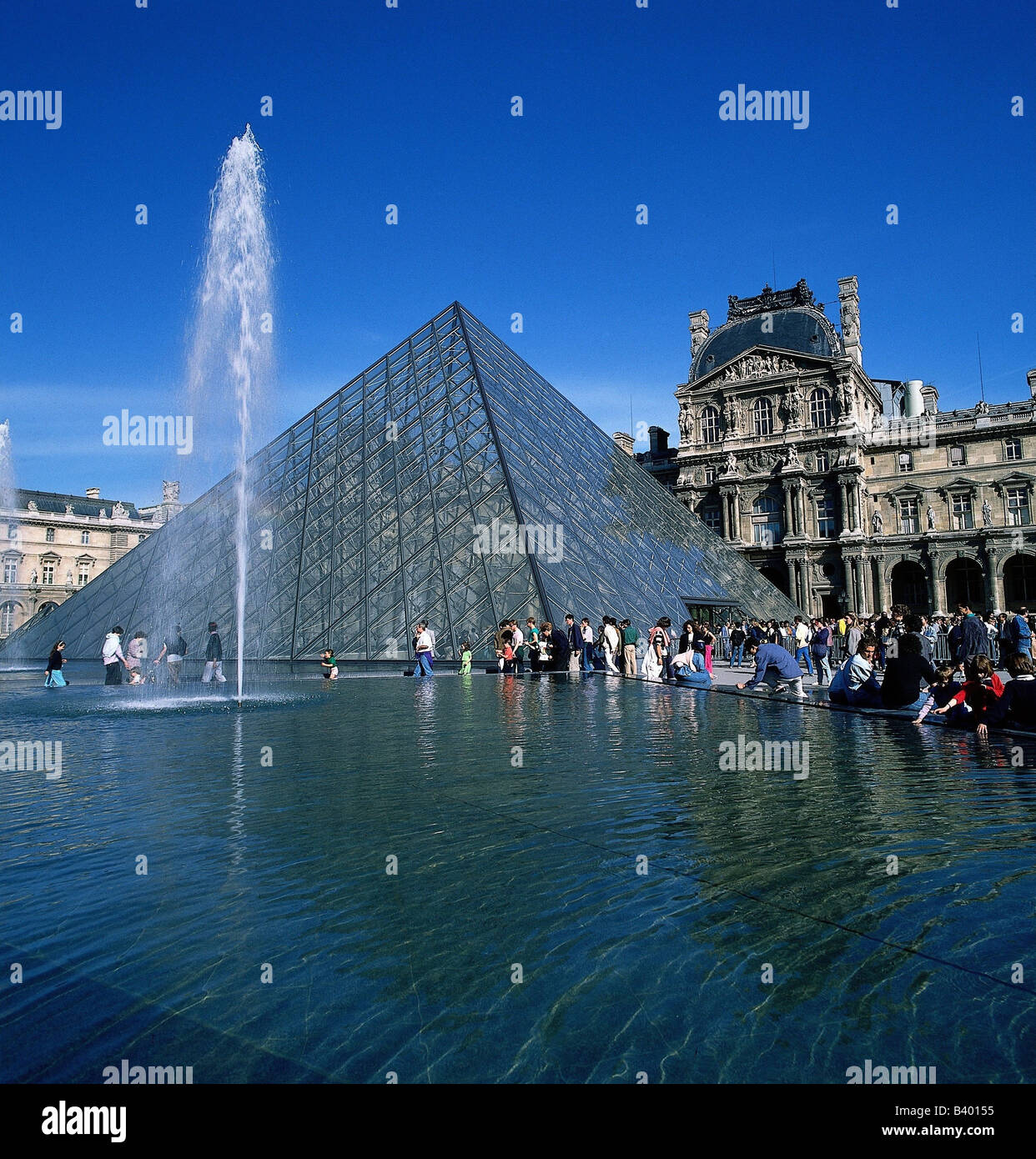 geography / travel, France, Paris, glass pyramid in the inner courtyard ...