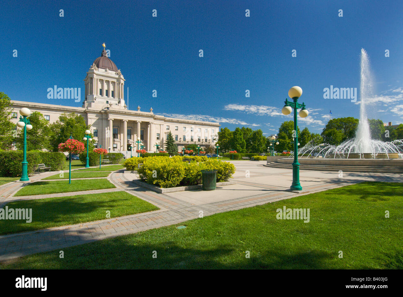 The gardens and grounds of the Manitoba Legislative buildings in ...