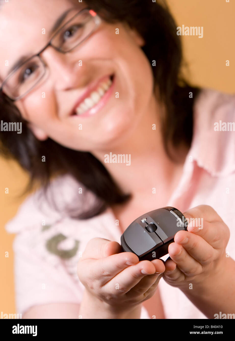 young woman with a mouse Stock Photo - Alamy