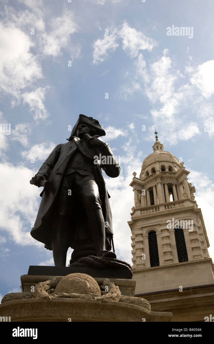 The statue of the navigator and explorer Captain James Cook (1728-1779 ...