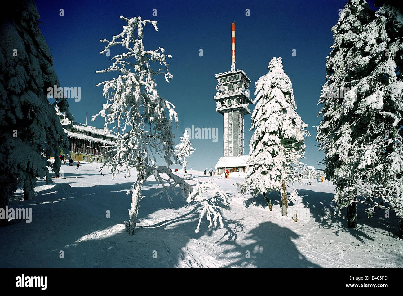 Keilberg with television tower in winter hi-res stock photography and ...