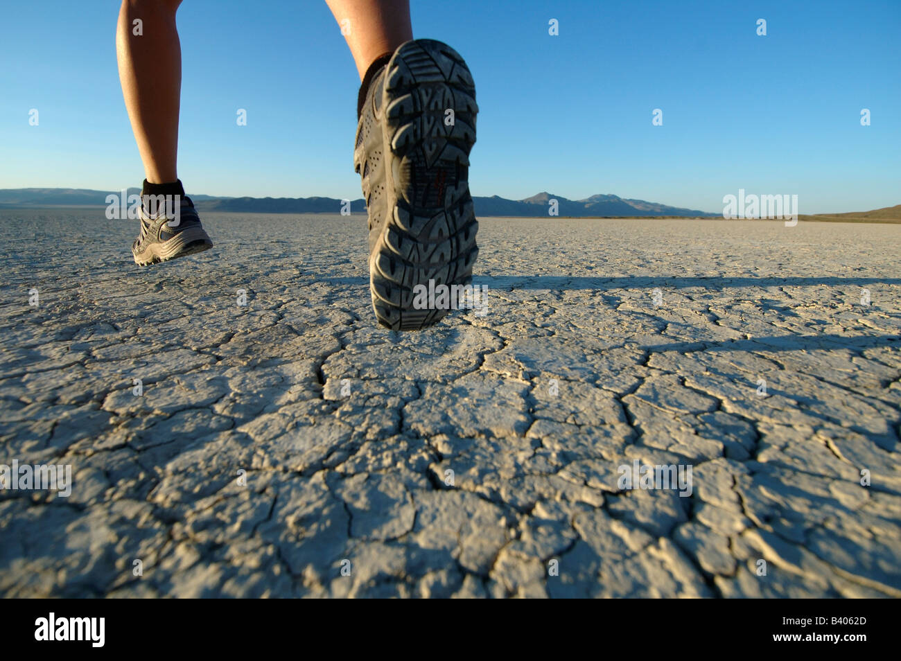 Runner on the Black Rock Desert playa, Nevada, USA Stock Photo - Alamy