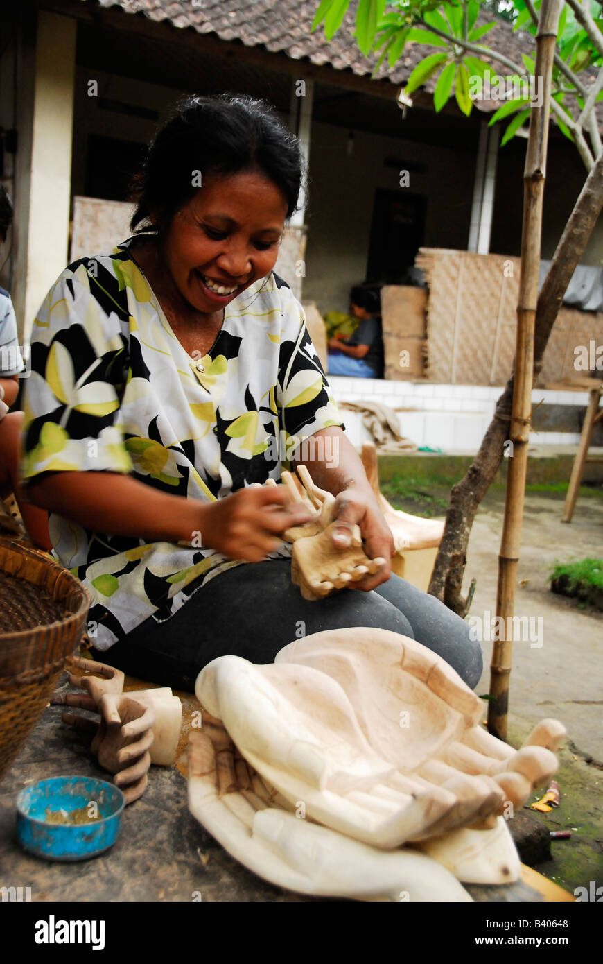 traditional balinese artist, wood carving animal figures,mas ,bali ...
