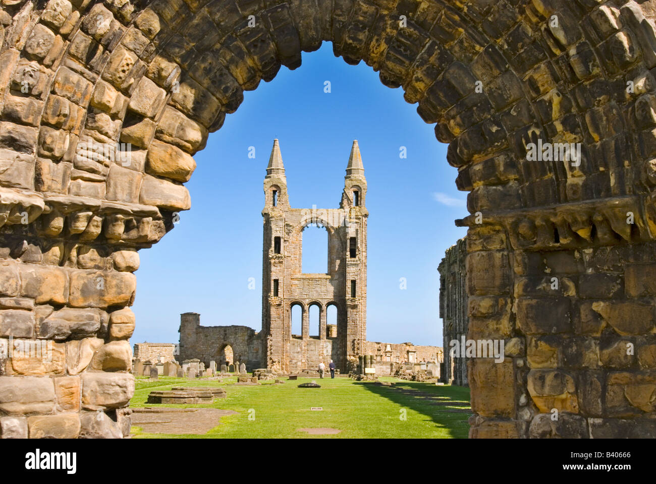 Looking through archway of St Andrews Cathedral, Scotland Stock Photo ...
