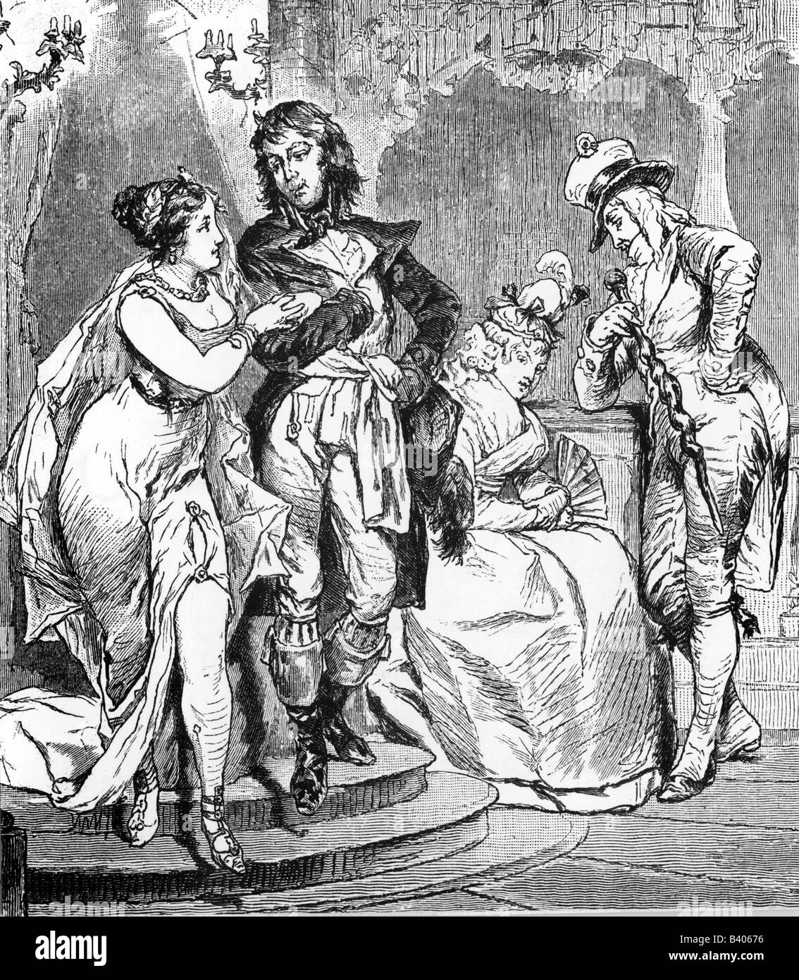 fashion, 18th century, France, 1795 - 1799, wood engraving, 19th Stock ...