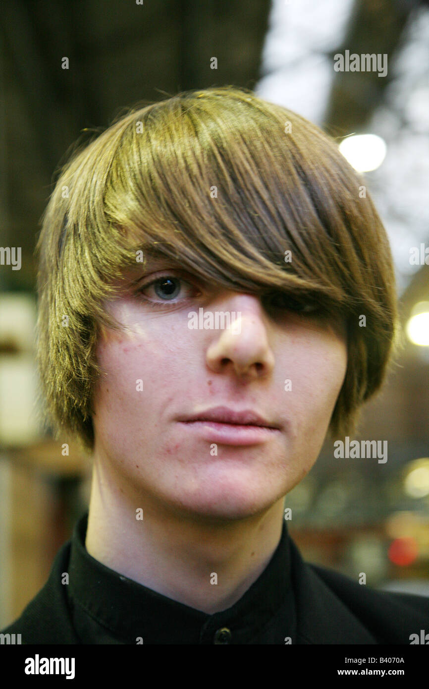 Portrait of a good looking boy looking to the camera, UK 2006 Stock ...