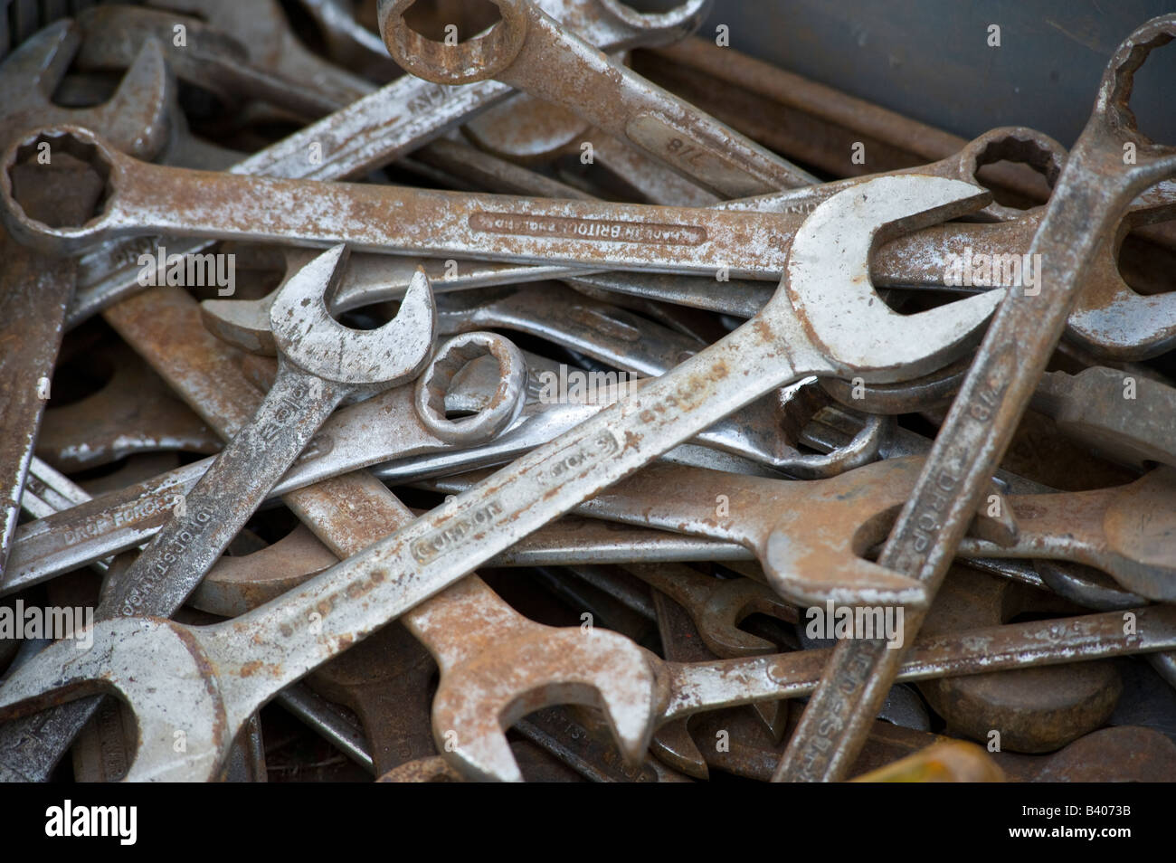 a pile of rusty spanners Stock Photo - Alamy