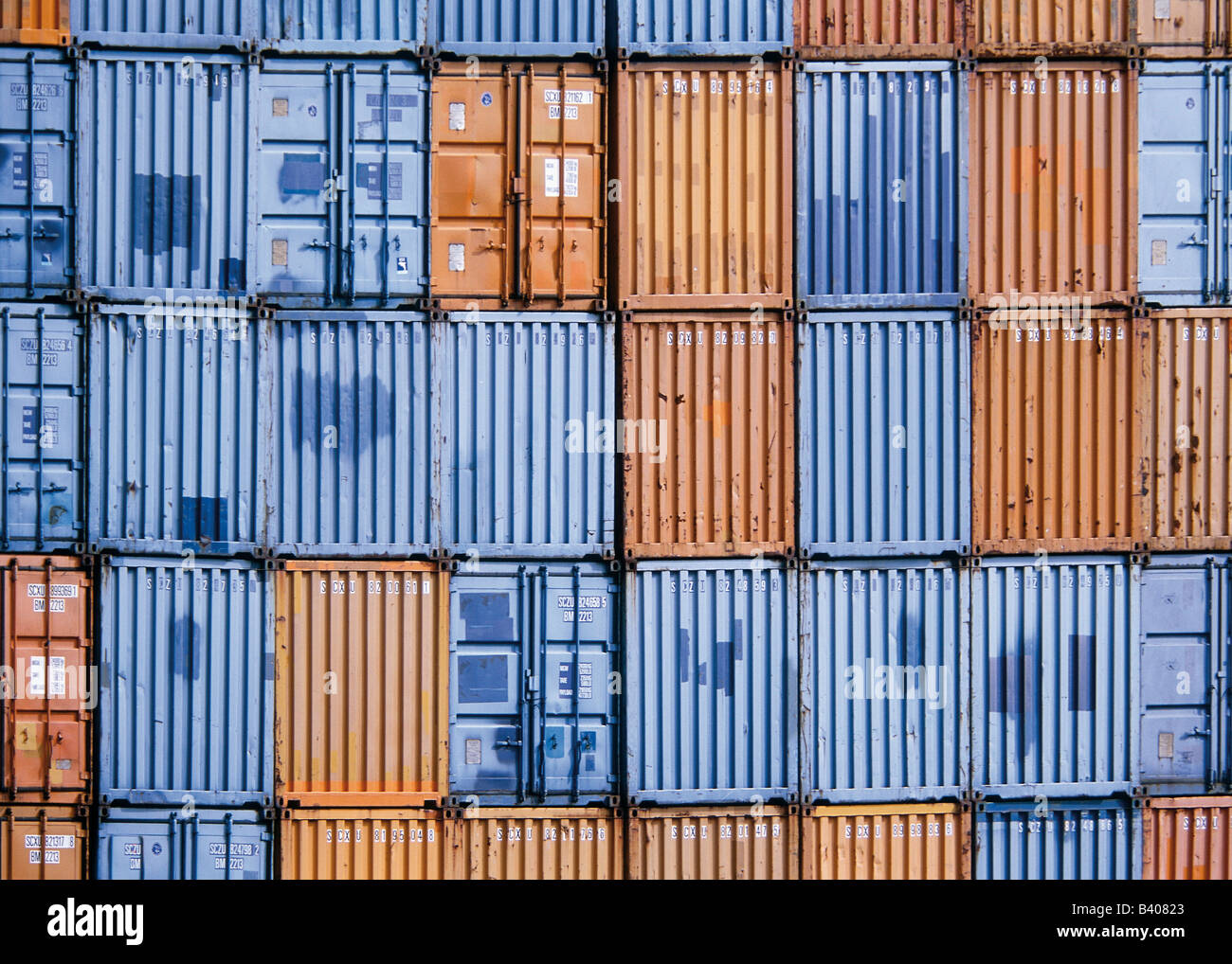 Stacked cargo containers Stock Photo - Alamy