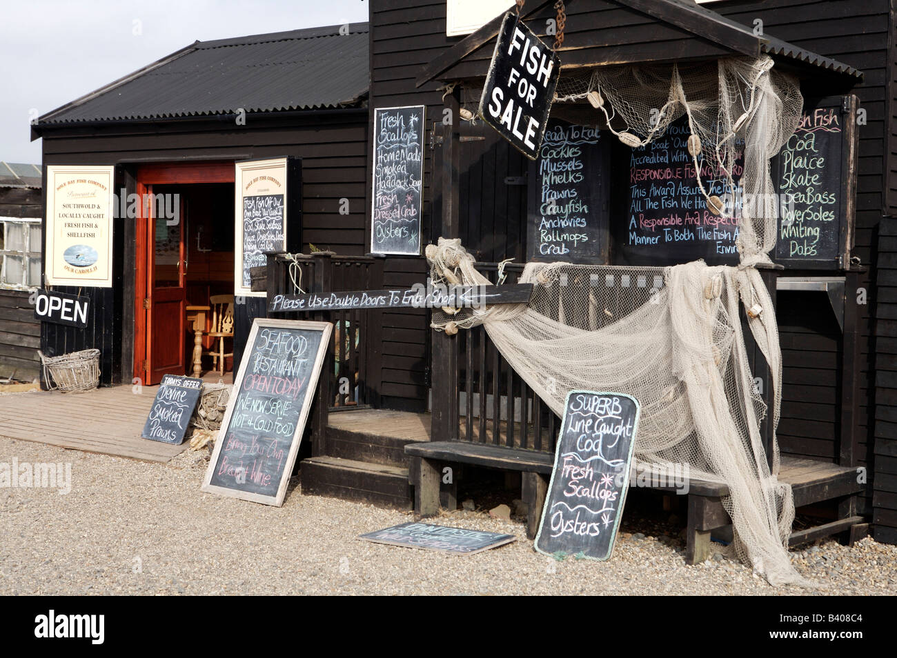 Fresh Fish stall Southwold Stock Photo - Alamy