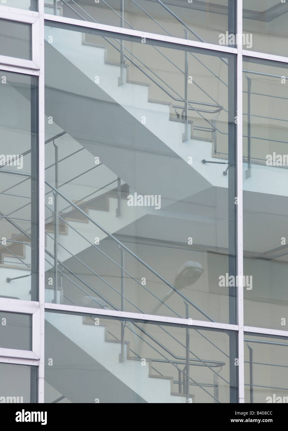 View through windows to staircase Stock Photo - Alamy