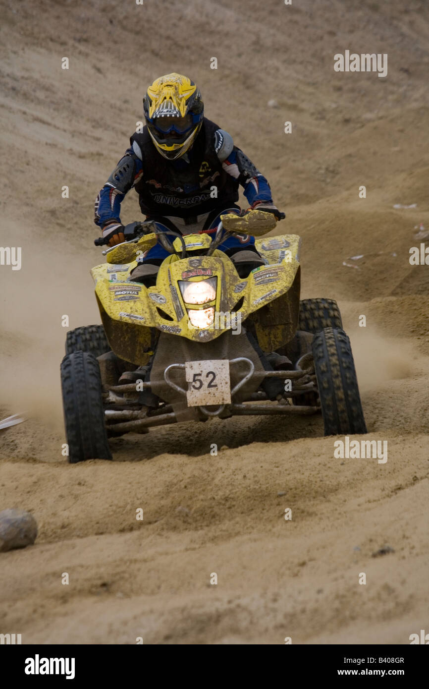 Quad rider during the cross country race Stock Photo - Alamy