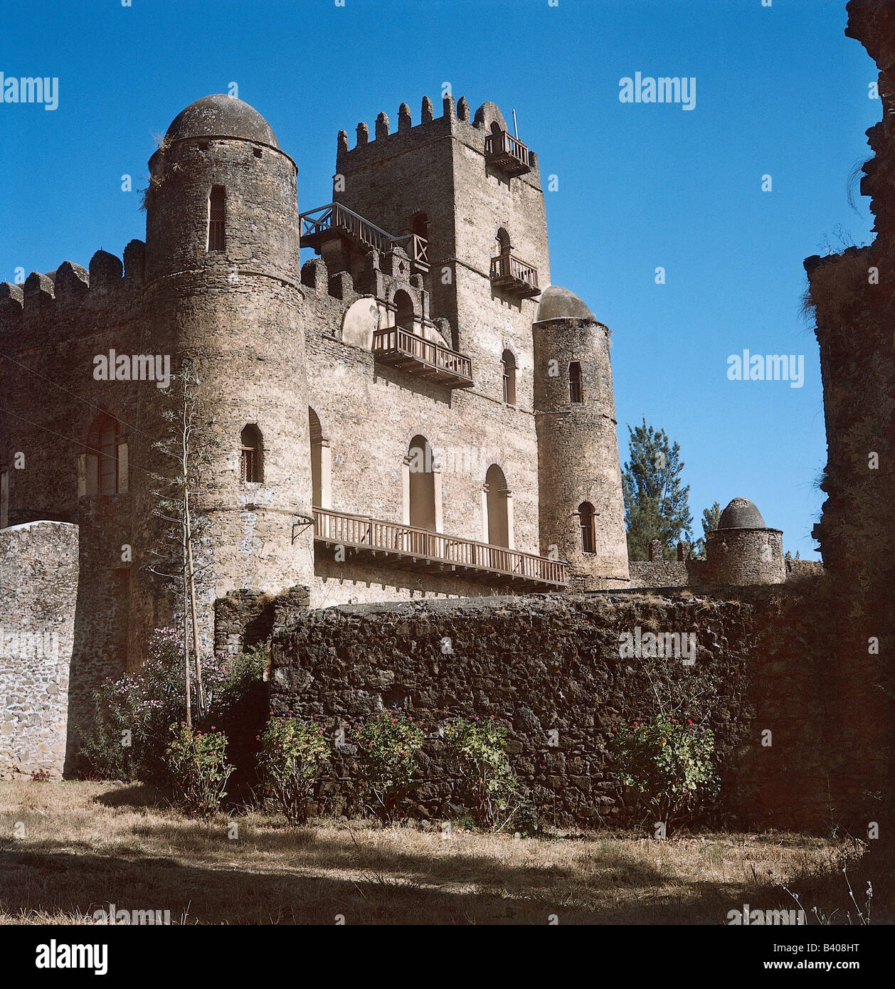 geography / travel, Ethiopia, castle Gondar of the emperor Fasil, wall ...