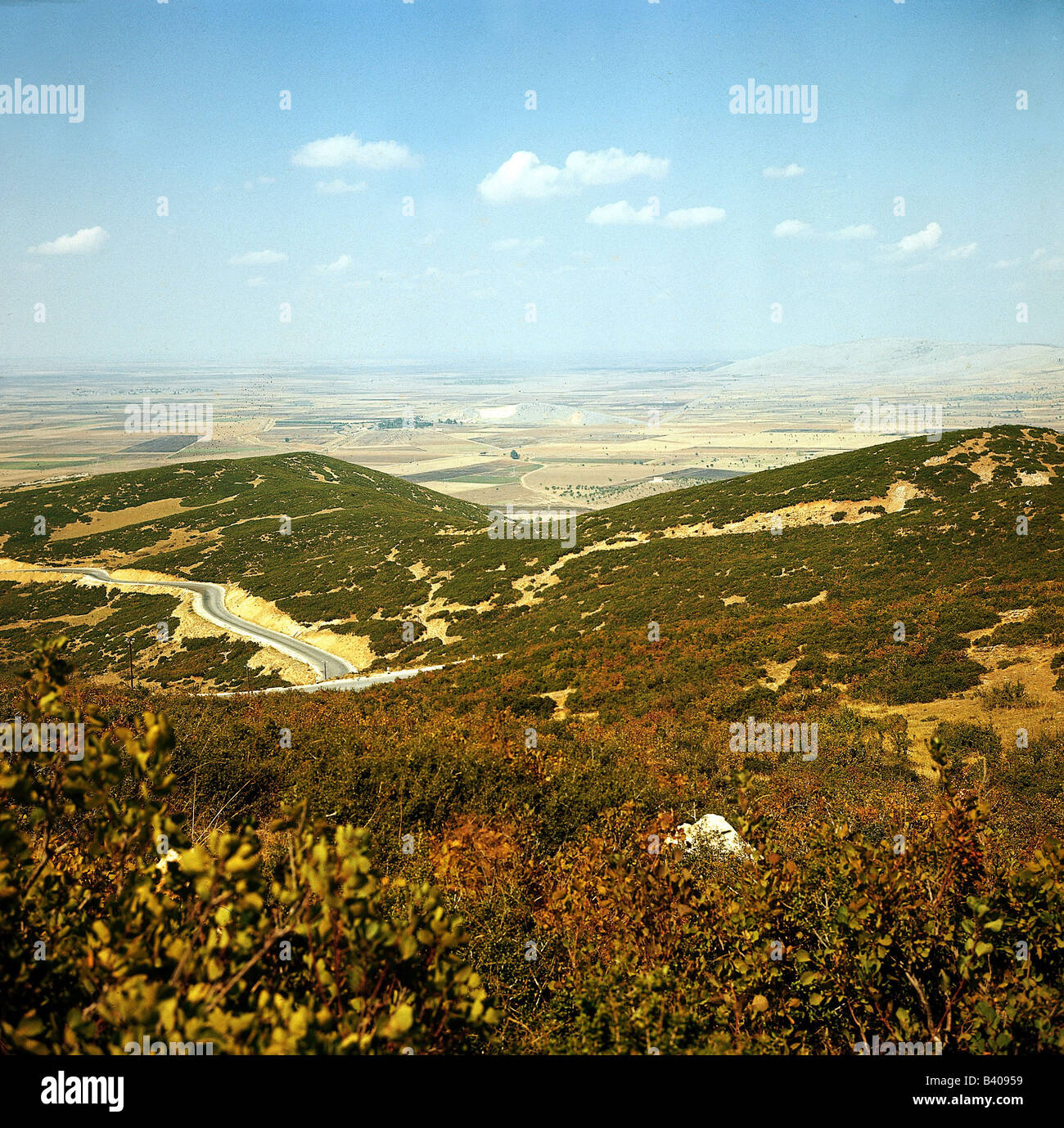 geography / travel, Greece, landscape, landscapes, Thessaly, view from Othrys mountains towards ...