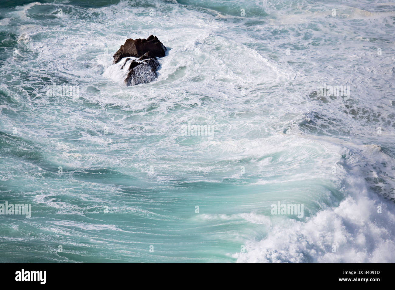 Atlantic ocean waves breaking on coast at Cabo da Roca Portugal Stock ...